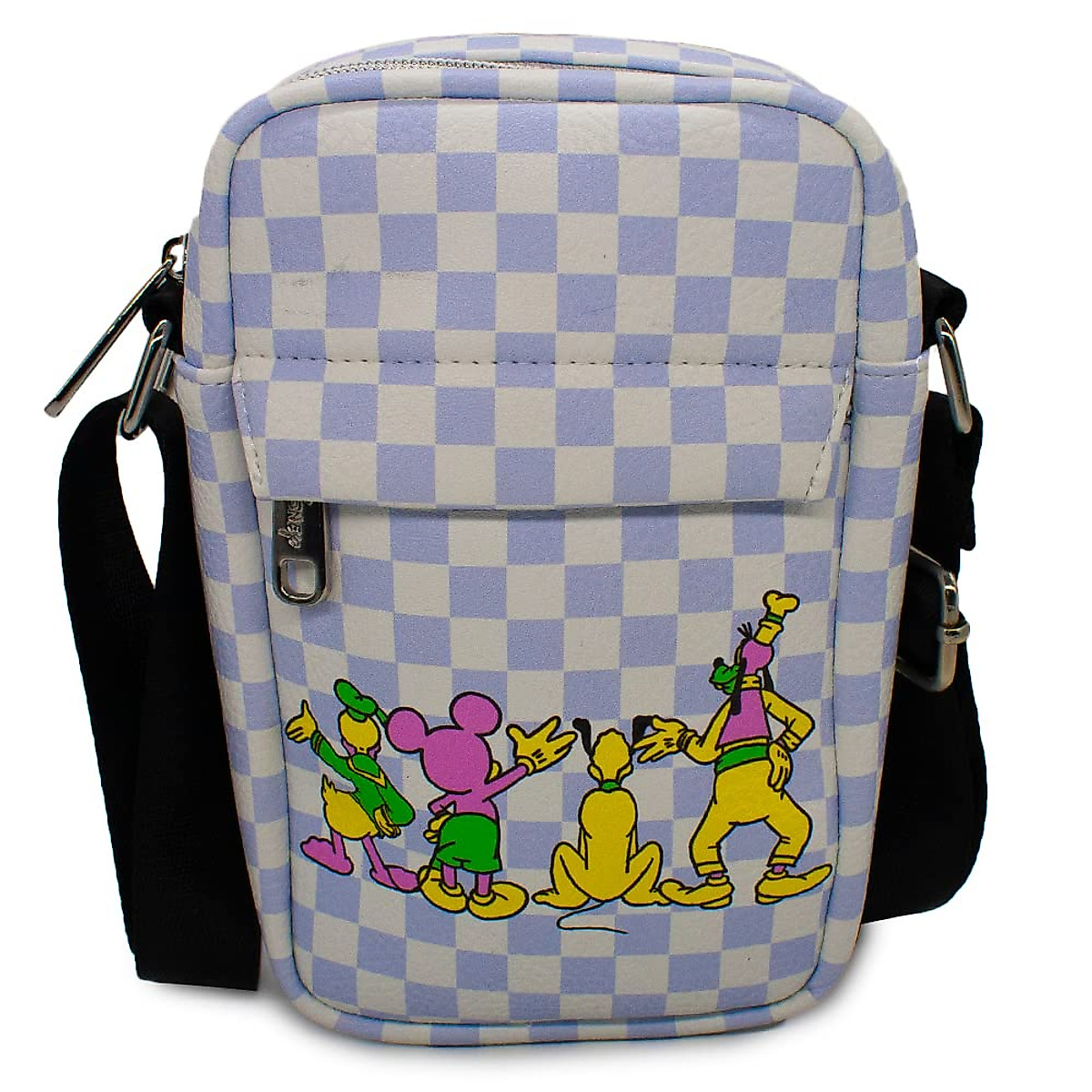Disney Bag, Crossbody, Fab 4 Back Side Pose, Checkered, Vegan Leather