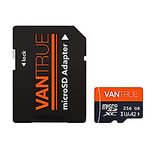 Vantrue 256GB microSDXC UHS-I U3 4K UHD Video High Speed Transfer Monitoring SD Card with Adapter for Dash Cams, Body Cams, Action Camera, Surveillance & Security Cams