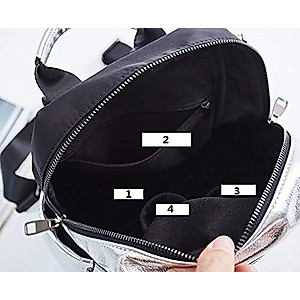 NIGEDU Glitter Backpack Women Shoulder Bag Multi-Functional Backpacks for Teenage Girls School Bag Female Travel Bag (Silver)