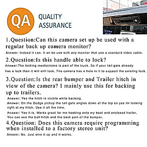 Tailgate Handle Camera Compatible with Dodge Ram 1500 2009-2017, 2500 3500 2010-2017 Tailgate Replace Rear View Camera, Tailgate Door Handle Camera