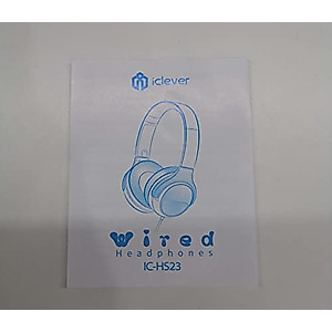 iClever Smiley Kids Headphones Wired, 85/94dB Volume Limited, Over-Ear Headphones for Kids with Share Port, Stereo Sound, Foldable Kids Headphones for School/Travel/iPad/Fire Tablet, Blue