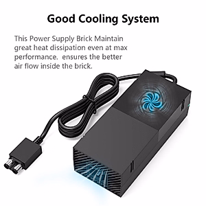 YCCSKY Power Supply Brick for Xbox One [ 2023 Latest Upgrade Version] Power Supply Brick Cord for Xbox Low Noise 100V-240V AC Adapter Power Supply Charger Replacement for Xbox One