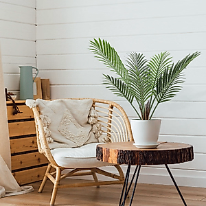 YOLEO Artificial Palm Tree 2FT Tall Faux Palm Plant for Home Office Indoor Outside Decor Fake Palm Tree with Lifelike Palm Leaves