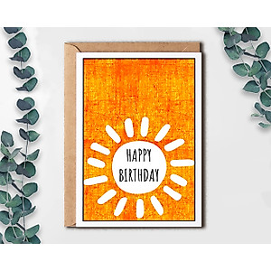 EruditeGifts Happy Birthday Sun Mustard Yellow Greetings Card - Happy Birthday Sunshine Card - Happy Birthday Card For Friend - You Are My Sunshine Card