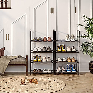 Z&L HOUSE 4 Tier Shoe Organizer, Sturdy Metal Small Shoe Rack Stand That Can Store 8-10 Pairs of Shoes, Stackable Shoe Storage Shelf for Closet Entryway to Increase The Use of Space