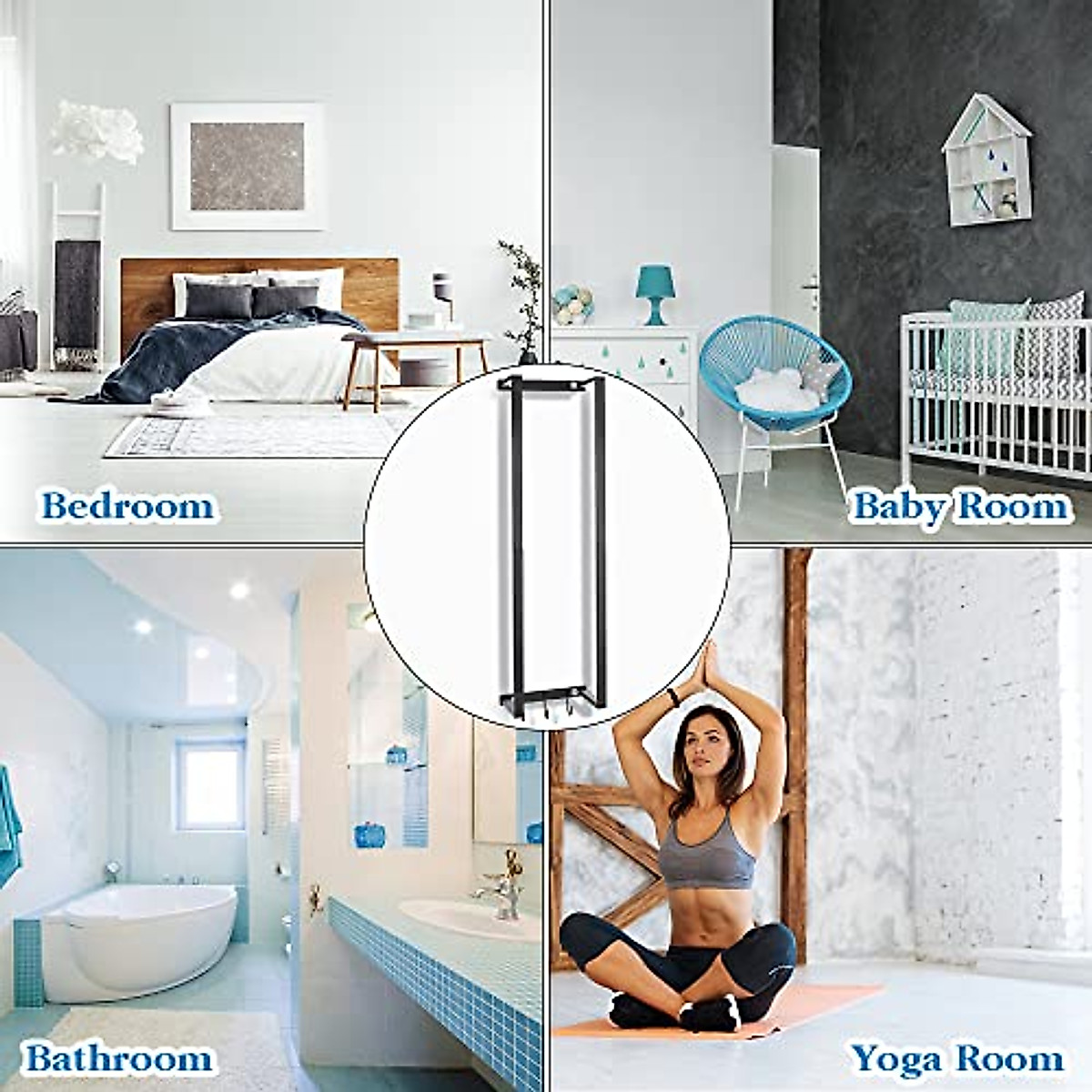 Towel Racks for Bathroom, Towel Racks for Bathroom Wall Mounted, Bath Towel Holder, Bathroom Organizer, for Rolled Bath Towels, Hand Towels, Washcloths in Small Bathroom/RV/Camper(Black)