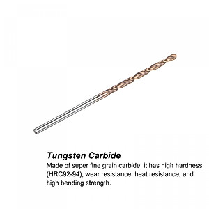 uxcell Twist Drill Bit, 2.2mm Jobber Drill Bit Nanoscale Titanium Coated K35 Tungsten Carbide Straight Shank 60mm Length for Drilling Stainless Steel Alloy Steel