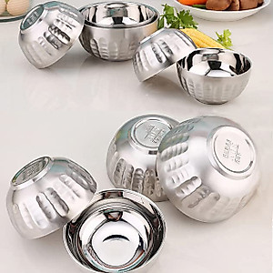 Lomodo 10 Pack 13 Oz Stainless Steel Bowls SUS304 Non-slip Bowls Double-walled Insulated Metal Snack Bowls