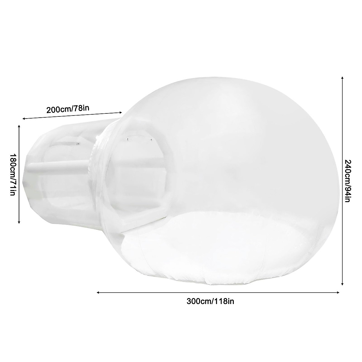 Inflatable Bubble House Bubble Tent with 350w Air Blower, PVC Commercial Outdoor Transparent Room Bubble Tent for Camping, Parties, Garden Picnic(118" Diameter, 78" Tunnel)