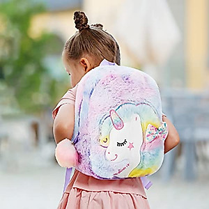 OUOZZZ 11" Cute Animal Toddler Backpack for Girls, Soft Plush Bag Mini Travel Backpacks with Adjustable Strap