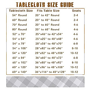 sancua Checkered Vinyl Rectangle Tablecloth - 54 x 78 Inch - 100% Waterproof Oil Proof Spill Proof PVC Table Cloth, Wipe Clean Table Cover for Dining Table, Buffet Parties and Camping, Black and White