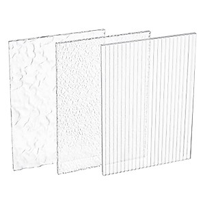 FINGERINSPIRE 3 Styles Clear Acrylic Rectangle Display Board Reflective Display Photography Background Board Acrylic Decor Board for Product Showing（Stripes, Water Ripples, Ice Patterns