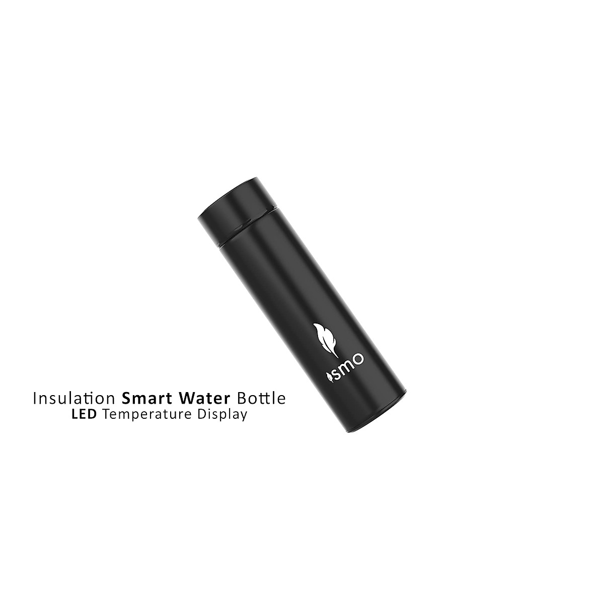 ISMO Smart Insulated Mug - Smart Sensing Intelligent Display - 500 ml Stainless Steel Insulated Tea Infuser Tumbler for Loose Leaf Tea, Iced Coffee and Fruit-Infused Water (17oz.) (Black)