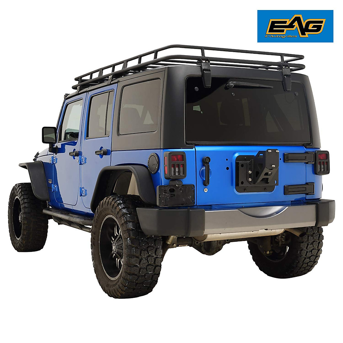 EAG Adjustable Tire Carrier Mount Compatible with 07-18 Wrangler JK