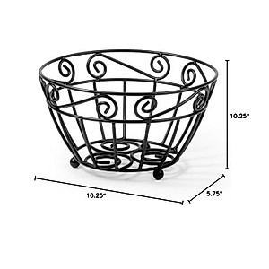 Spectrum Diversified Scroll Fruit Bowl, Large, Black