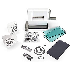 Sizzix Sidekick Starter Kit 661770 Portable Manual Die Cutting & Embossing Machine for Arts & Crafts, Scrapbooking & Cardmaking, 6.35 cm Opening, 2.5" Opening, White