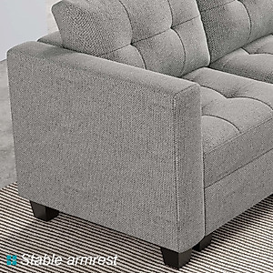 Belffin Armrest Module for Modular Sectional Sofa Couch Side Armrest for Sectional Modular Sofa Fabric Light Grey