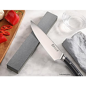 New Star Foodservice 36497 Combination Sharpening Stone Knife Sharpener, 12" x 2" x 1", Gray
