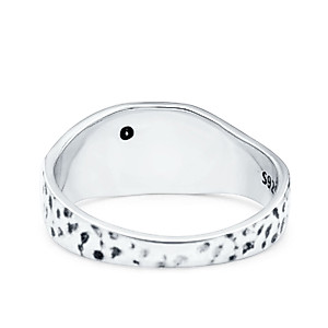 Blue Apple Co. Sterling Silver Size-10 Mountains, Trees Sun Ring Oxidized Band Solid 925 Sterling Silver Thumb Ring