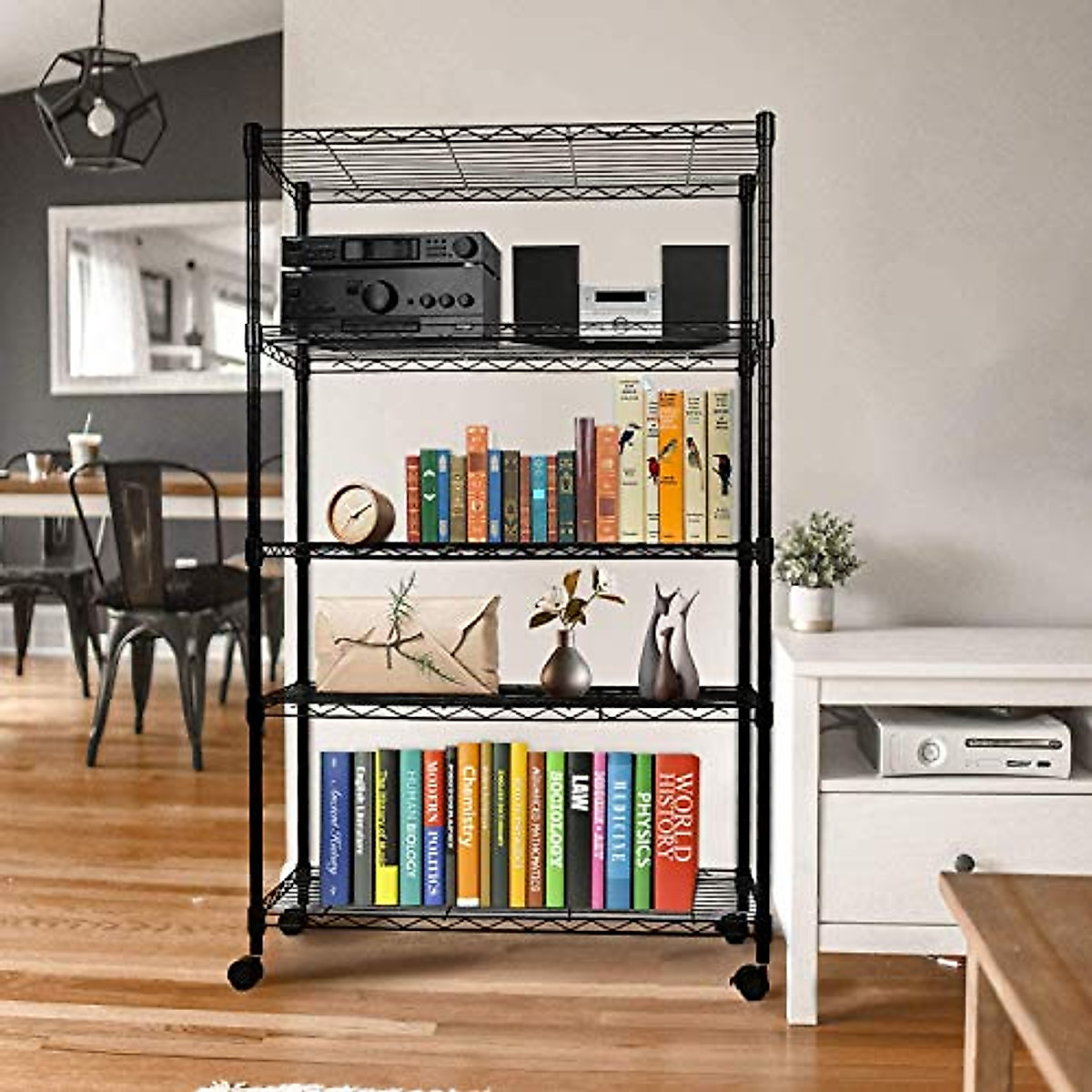 Simple Deluxe Heavy Duty 5-Shelf Shelving Unit 1250Lb Capacity, 29.92" D x 13.98" W x 62.99" H, 5 Tier, Black