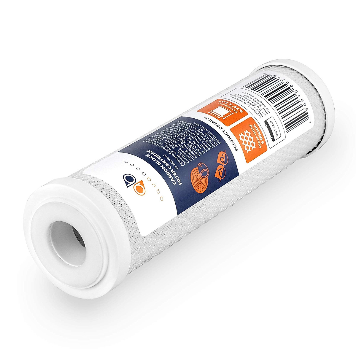 Aquaboon 1 Year RO Units Replacement Filter Kit 5 PACK Carbon, Sediment, Inline, 5 Micron 10 x 2.5 inch Cartridges, Compatible with DWC30001, WFPFC8002, FXWTC, WHEF-WHWC, WHKF-WHWC, DGD series