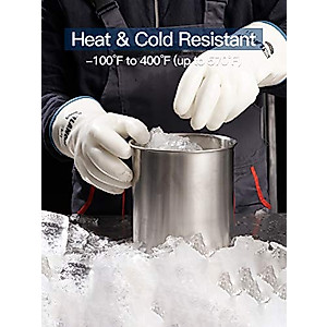 Wahoo Liquid Silicone Smoker Oven Gloves, Food-Contact Grade, Heat Resistant Gloves for Cooking, Grilling, Baking, White, XL/10