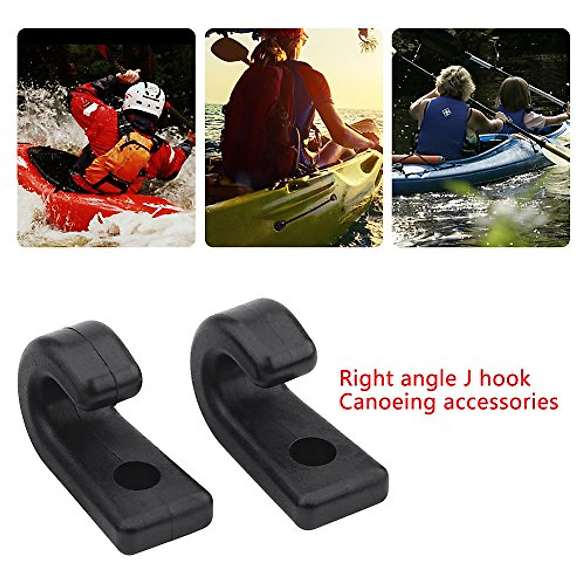 Dilwe 25pcs Kayak Lashing Hooks, J Shape Black Nylon Lashing Hooks for Kayak Bungee Cord Canoes Boats