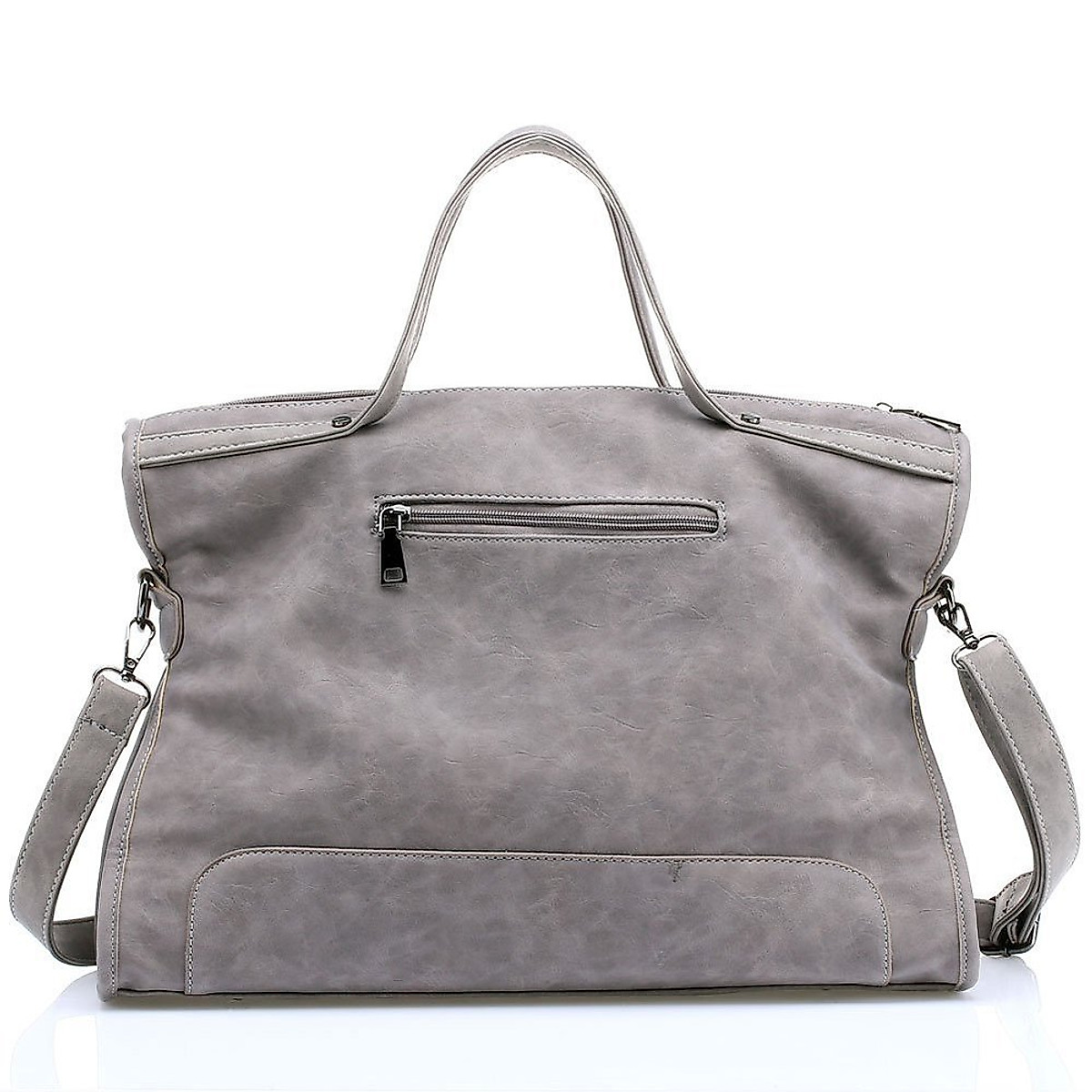 Large Rivet Purse Suede Leahter Hanbags for Women Grey Gothic Style Crossbody Bags Ladies Top Handle Satchel Studded Tote Bags