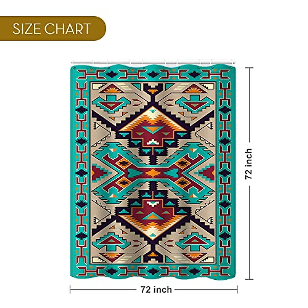 YEZEX Shower Curtain for Bathroom - Waterproof Polyester Fabric Shower Curtains for Modern Home Bathroom Decorations, Machine Washable 72"x72" (Geometric Lines)