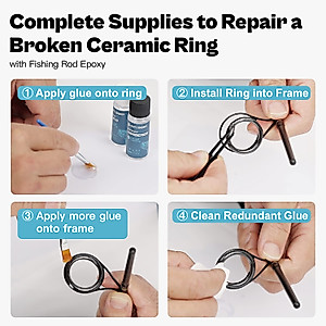 Fishing Rod Repair Kit, Ceramic Eyelet Inserts Replacement Kit with Fishing Rod Epoxy Glue
