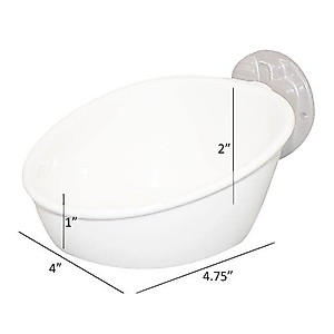 Press 'N' Slide Feed Station - Durable Mounted Food Bowl Dish - Sugar Gliders, Squirrels, Prairie Dogs, Degus, Marmosets, Parrots, Birds, Rats, Hamsters, Gerbils & Other Small Pets… (Without Dome)