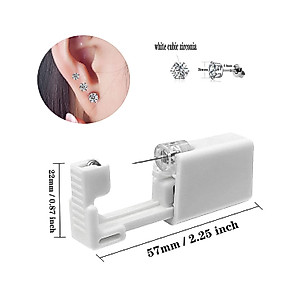 4 Pack Ear Piercing Gun Kit, SLVIEKAE Disposable Ear Piercing Gun with Silver Earring Studs Safety Ear Piercing Gun Kit Tool (3mm)