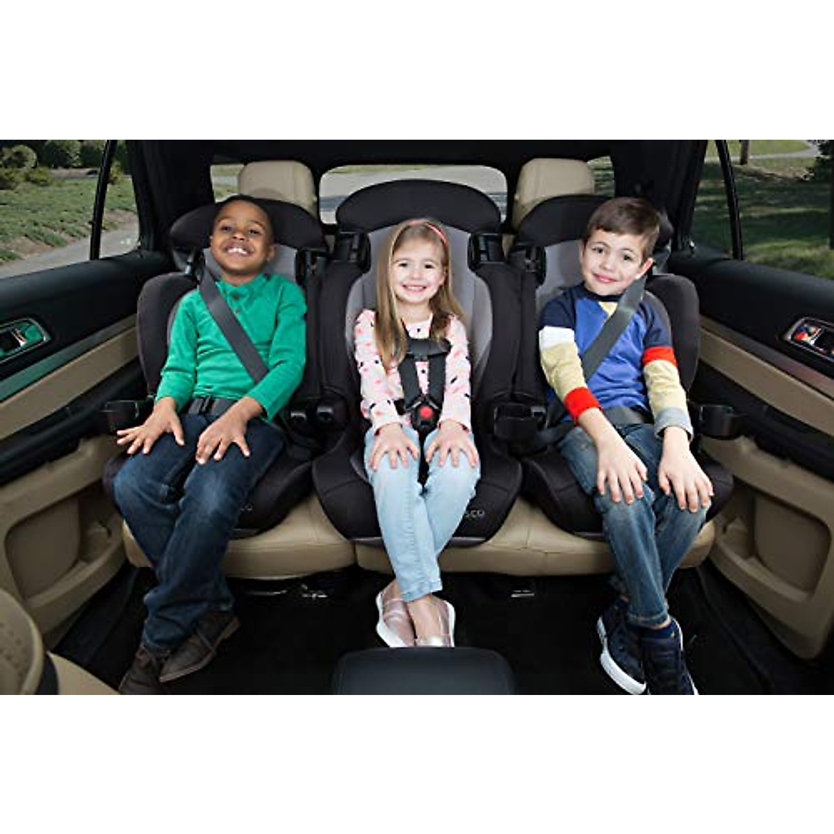 Cosco Finale DX 2-in-1 Booster Car Seat, Forward Facing 40-100 lbs, Rainbow