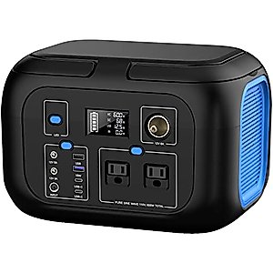Portable Power Station 600W Power Bank 296Wh Solar Generator Lithium Battery Portable Generator Fast Charging with LED Light Battery Pack 9 Outputs Power Supply for Home Camping Emergency Backup