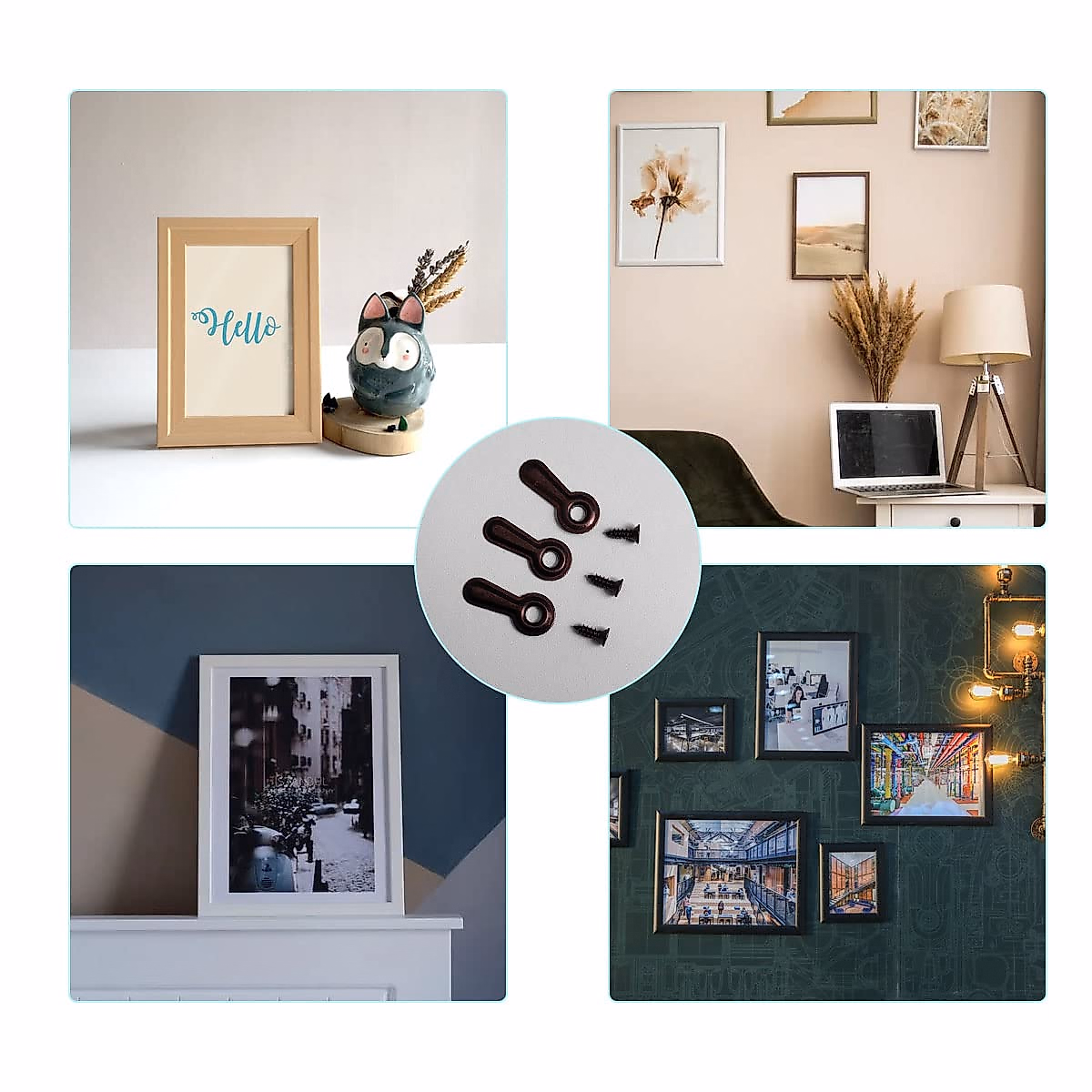 100 Pieces Metal Picture Frames Turn Button Fasteners with 100 Pieces Screws, Picture Frame Hardware Backing Clips Picture Turn Button Frame Picture Turn Button Fasteners Set