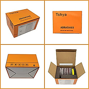 Tshya 100pcs 3inch Sanding Discs Pad with 2Pcs Sanding Sponge Buffing Blocks Variety Kit for Drill Grinder Rotary Tools Attachment with 1/4" Shanks, Sanding Pads Includes 80-3000 Grit