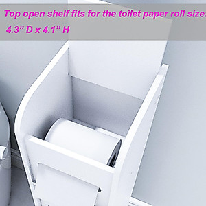 Sworae Small Bathroom Storage Cabinet for Small Spaces, Over The Toilet Storage Cabinet for Skinny Bathroom Floor, Slim Toilet Paper Storage Cabinet with Double Doors & Shelves - White