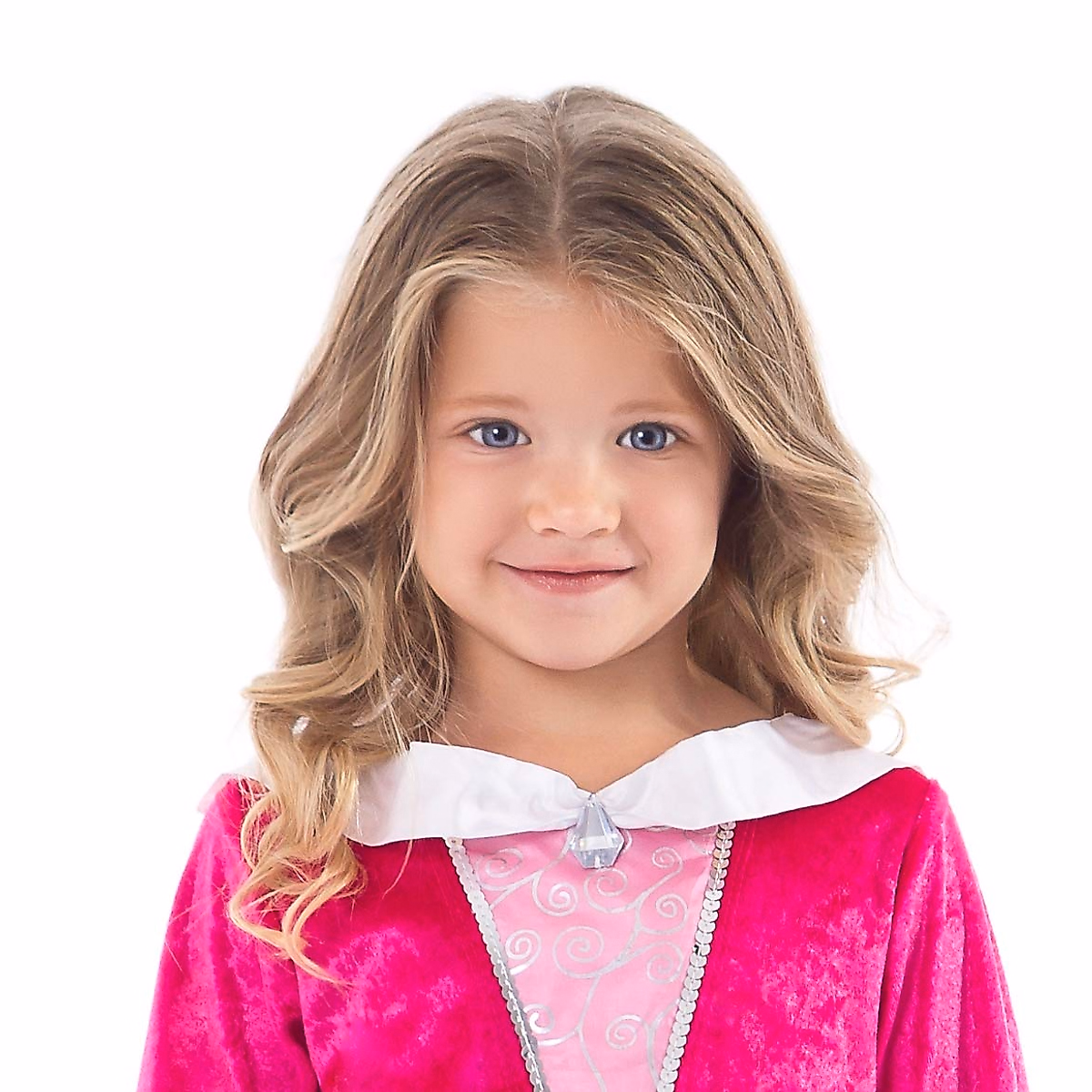 Little Adventures Deluxe Sleeping Beauty Hot Pink Princess Dress Up Costume (Large Age 5-7) - Machine Washable Child Pretend Play and Party Dress with No Glitter