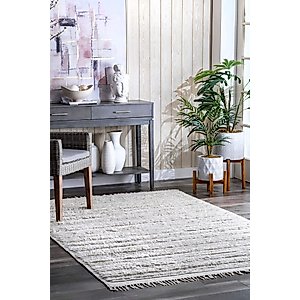 nuLOOM Jolene Shaggy Striated Area Rug, 8x10, Grey