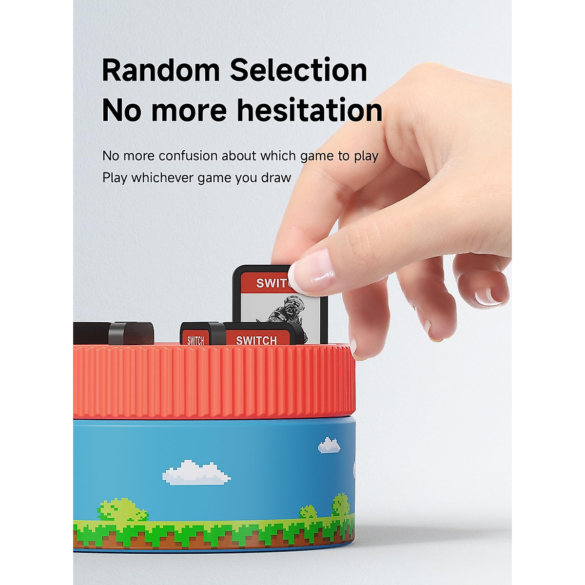 Hagibis Game Storage Case for Nintendo Switch, PS Vita, Rotating Game Card Case with 10 Card Slots, Magnetic Draw Card Portable Switch Game Cartridge Holder (Blue)