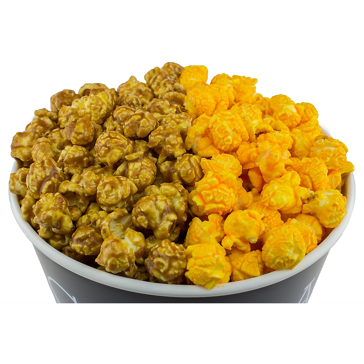 Signature Popcorn - Gourmet 1-Gallon Blue Chicago Skyline Reusable Plastic Bucket Tin - Half Caramel Half Cheddar Cheese Flavor