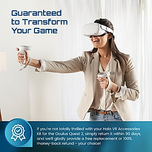 Halo VR for Meta Quest 2, Accessories Bundle - Head Strap Plus 2 Knuckle Straps & 2 Anti-Drop Wristbands - Adjustable for Ultimate Comfort, Oculus/Meta Quest 2 Not Included