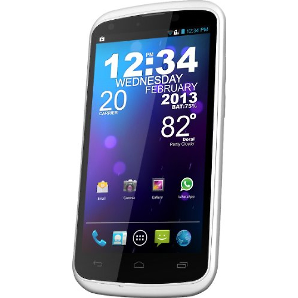 BLU Tank 4.5 W110i Unlocked GSM Phone with Dual SIM, Android 4.1 OS, Dual-Core Processor, 4.5" IPS LCD Touchscreen, 5MP Camera + Secondary VGA Camera, Video, GPS, Wi-Fi, Bluetooth, FM Radio, MP3MP4 Player, Google Apps and microSD Slot - White