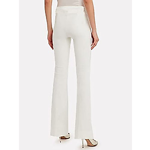 Famulily Bootcut Dress Pants for Women Slim Fit Flared Slack Stretch Pants for Office Ladies White S