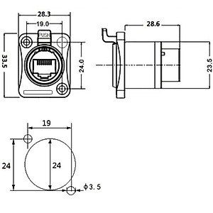 ANMBEST 5PCS Panel Mounting RJ45 IP65 Waterproof PCB Signal Panel Cat5/5e/6 8P8C Connector Ethernet LAN Cable Connector Double Head Coupler Adapter Female to Female with Waterproof/Dust Cap