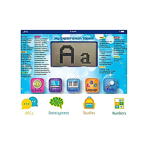 Tech Kidz My Exploration Toy Tablet Educational Learning Computer, 60 Challenging Learning Games and Activities, LCD Screen, Keyboard (Blue), Ages 3+