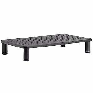 Husky Mounts Monitor Riser Laptop Stand, Adjustable Legs, Stackable, 14.5" x 9.25" x 3.25" Max Height, Matte Black Steel, 1 Stand