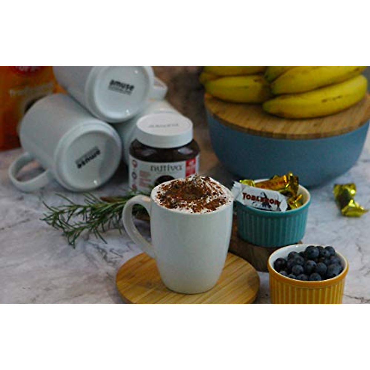 Amuse- Professional Barista"Cozy Collection" Mug for Coffee, Tea or Chocolate- Set of 6 (Medium - 12 oz.)