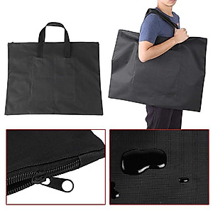 A2 Drawing Painting Board ,Waterproof Canvas Drawing Carry Bag Sketching Painting Art Carrying Storage Case with Adjustable Strap for Storing Painting Board Document Map Newspaper Magazine (Black)