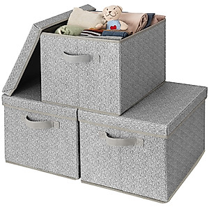 GRANNY SAYS Bundle of 3-Pack Cloth Storage Boxes & 2-Pack Wicker Baskets for Organizing